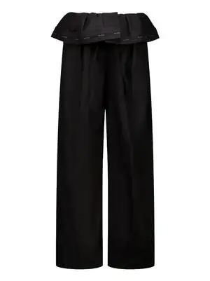 We11Done Folded Button-fastening Trousers - Black
