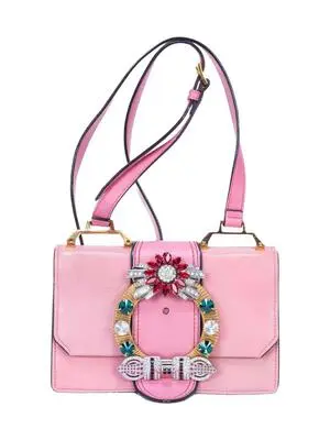 Miu Miu Embellished Shoulder Bag - Pink