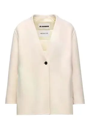 Moncler X Jil Sander Button-fastening Coat - White