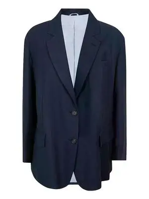 Brunello Cucinelli Buttoned Flap-pocket Blazer - Blue