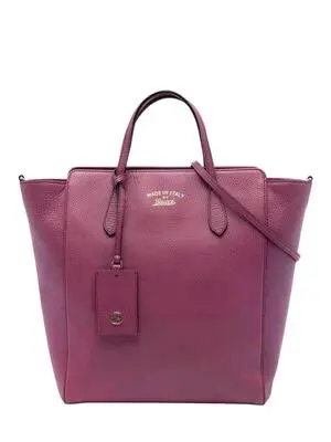 Gucci Leather Swing Convertible Tote - Purple