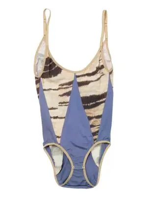 BASERANGE Tiger-print Net Body - Blue