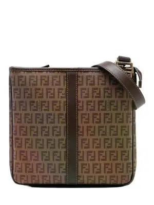 Fendi Zucchino Spalmati Crossbody Bag - Brown