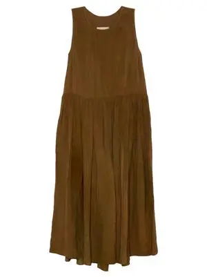 UMA WANG Ardal Pleated Maxi Dress - Brown