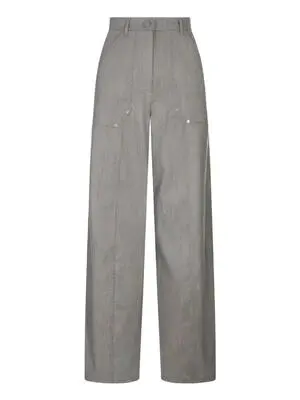 Max Mara Abetaia Button Trousers - Grey