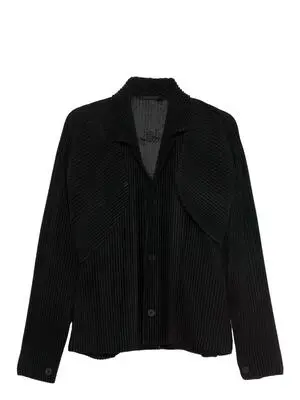 Issey Miyake Pleated Cropped Blazer - Black