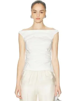 Simkhai Maisel Draped Top - White