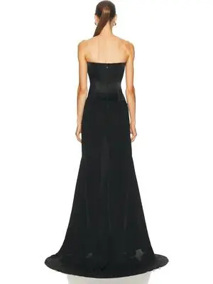 Alex Perry Strapless Corset Gown Black