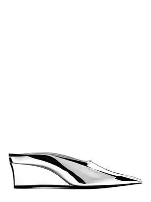 SIMONMILLER Gala Wedge Mules - Silver