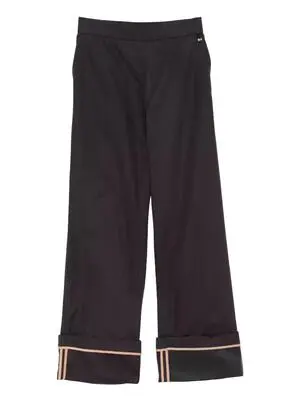 Herno Cuffed Flared Trousers Blue