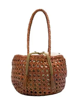 Dragon Diffusion Small Juventus Braided Bucket Bag - Brown