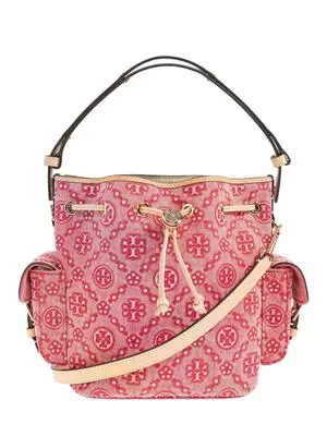 Tory Burch T Monogram Bucket Bag - Red