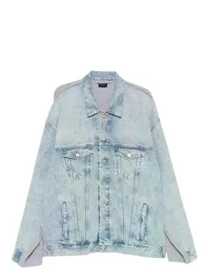 Balenciaga Logo-denim Denim Jacket - Blue