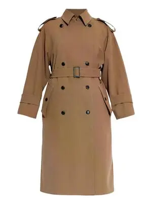 Max Mara Buttoned Belted Trench Coat - Brown