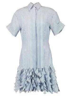 Alexis Ema Ruffled Striped Mini Dress - Blue