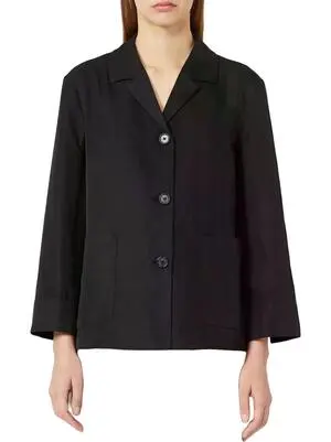 Max Mara Button-front Jacket - Black