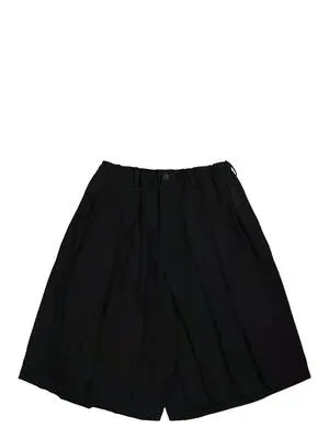 Yohji Yamamoto Pleated Tailored Shorts - Black