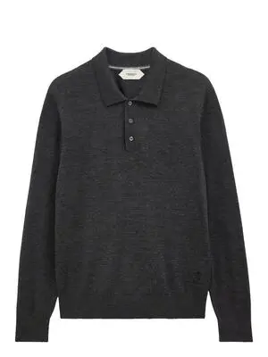 Pringle Of Scotland Polo-collar Merino Wool Sweater - Grey