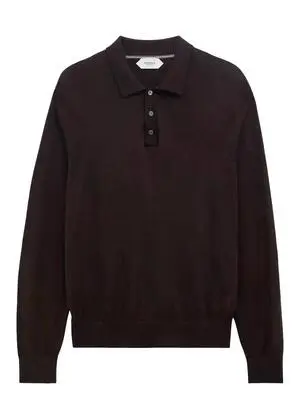 Pringle Of Scotland Polo-collar Merino Wool Sweater - Brown