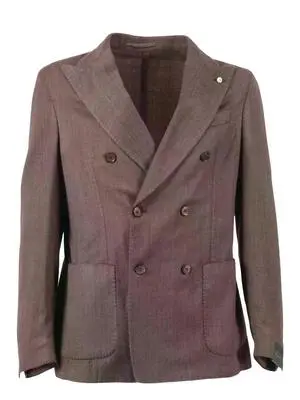 BRANDO Double-breasted Suit Jacket - Brown