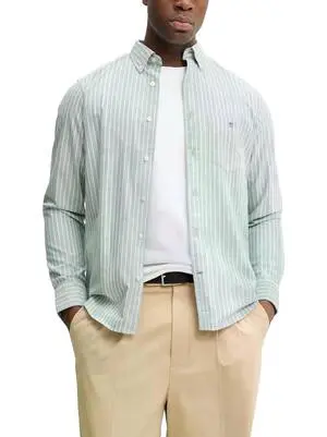 Gant Striped Patch Pocket Shirt - Green