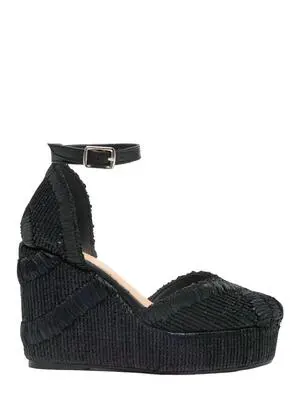 CastaÑer Charmie Platform Espadrilles - Black