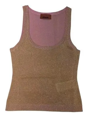 Missoni Sleeveless Scoop-neck Fitted Top - Gold
