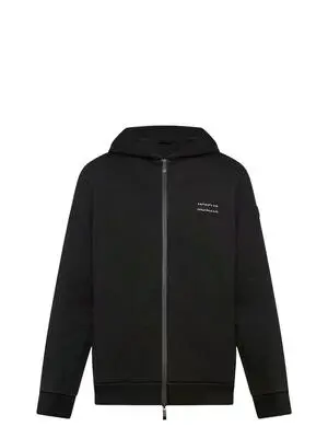 Moncler Hooded Zip-up Top - Black
