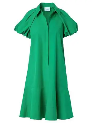 Akris Short-sleeve Midi Shirt Dress - Green