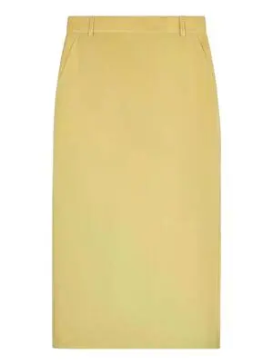 TOD'S Midi Skirt With Pocket Detail - Yellow
