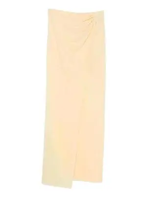 Andamane Phoebe Draped Midi Skirt - Yellow