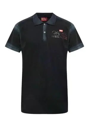 DIESEL Graphic-print Polo Shirt - Black