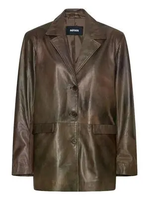Remain Birger Christensen Leather Blazer - Brown