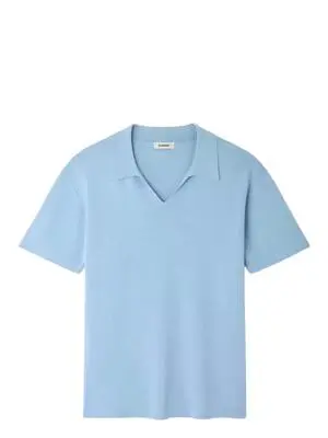 Sandro Stretch Knit Polo Shirt - Blue