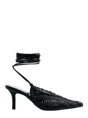 Patrizia Pepe Wraparound Heels - Black