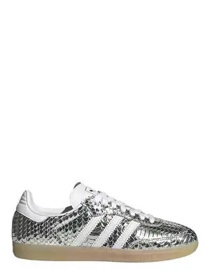 Adidas Samba Snakeskin-effect Sneakers - Silver