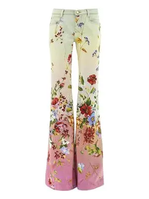 Roberto Cavalli Miami Floral Flared Trousers - Pink