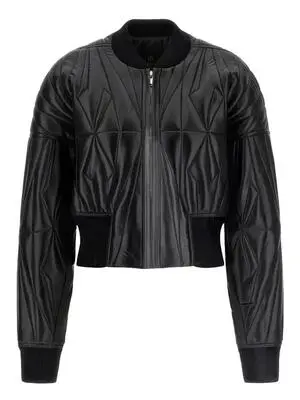 Rick Owens X Moncler Quilted Leather Bomber Jacket - Black