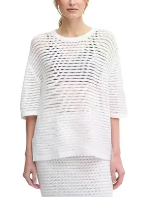MARC AUREL Open-knit T-shirt - White