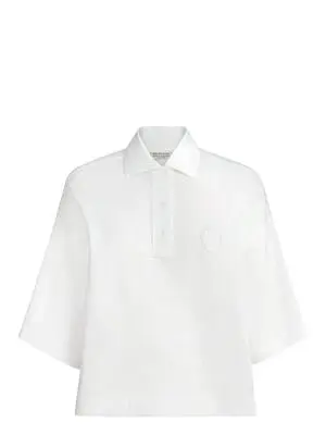 Brunello Cucinelli Stretch Cotton Piqué Polo Shirt With Logo - White