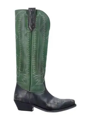 GOLDEN GOOSE Wish Star Leather Boots - Green