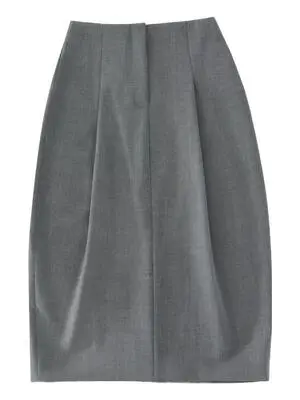 Studio Nicholson Carso Pleated Midi Skirt - Grey