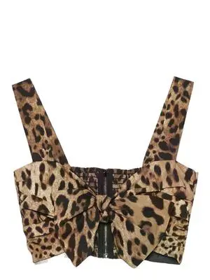 Dolce & Gabbana Animal Print Sweetheart Tank Top - Neutrals