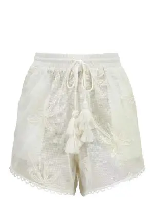 Farm Rio Palm Trees Mini Shorts - White