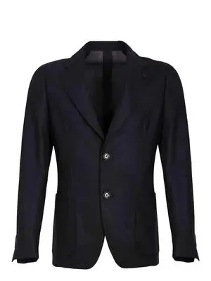LARDINI Single-breasted Wool Blazer - Blue