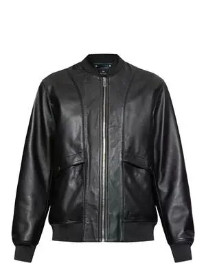 Paul Smith Zip-front Leather Jacket - Black