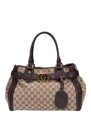 Gucci Canvas Buckled Handbag - Neutrals