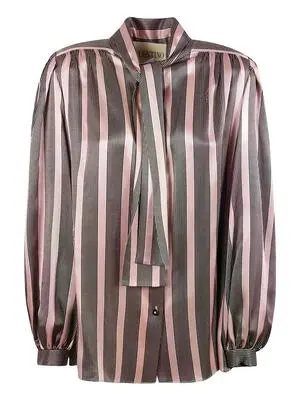 Valentino Garavani Striped Long-sleeve Shirt - Pink
