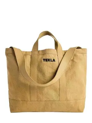 TEKLA Logo Detail Beach Tote Bag - Neutrals