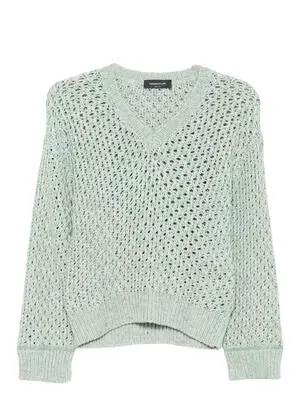 Fabiana Filippi Openwork V-neck Sweater - Green